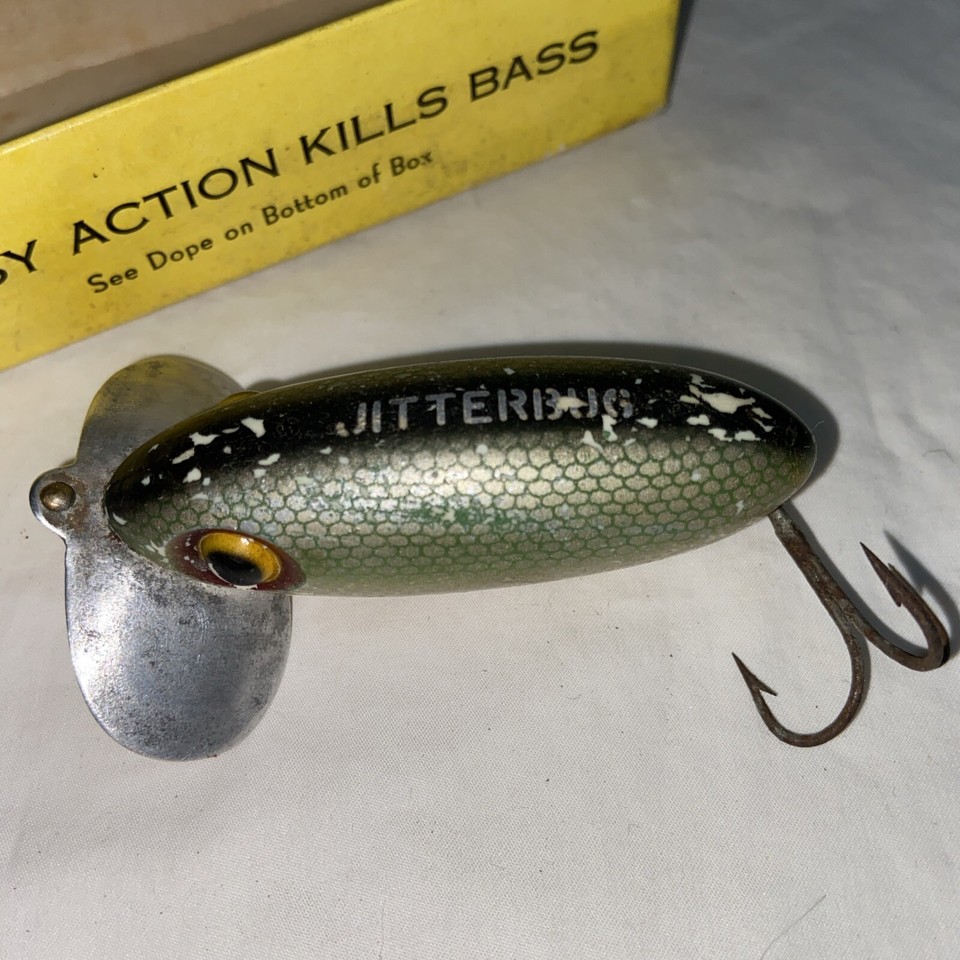 Vintage FRED ARBOGAST JITTERBUG LURE BAIT vintage fishing Green/ Blue ...