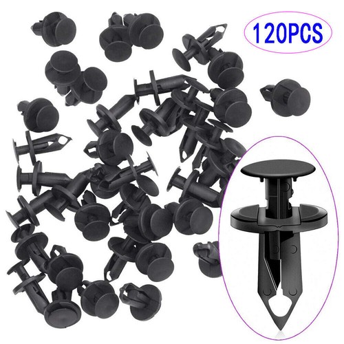 120PCS 8mm Bumper Clips Auto Car Hole Retainer Rivets Fastener Fender ...