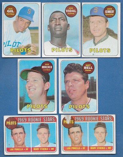 1969 Topps Baseball Seattle Pilots Lot 7 (6 Different) Cards VG-/EX-MT ...