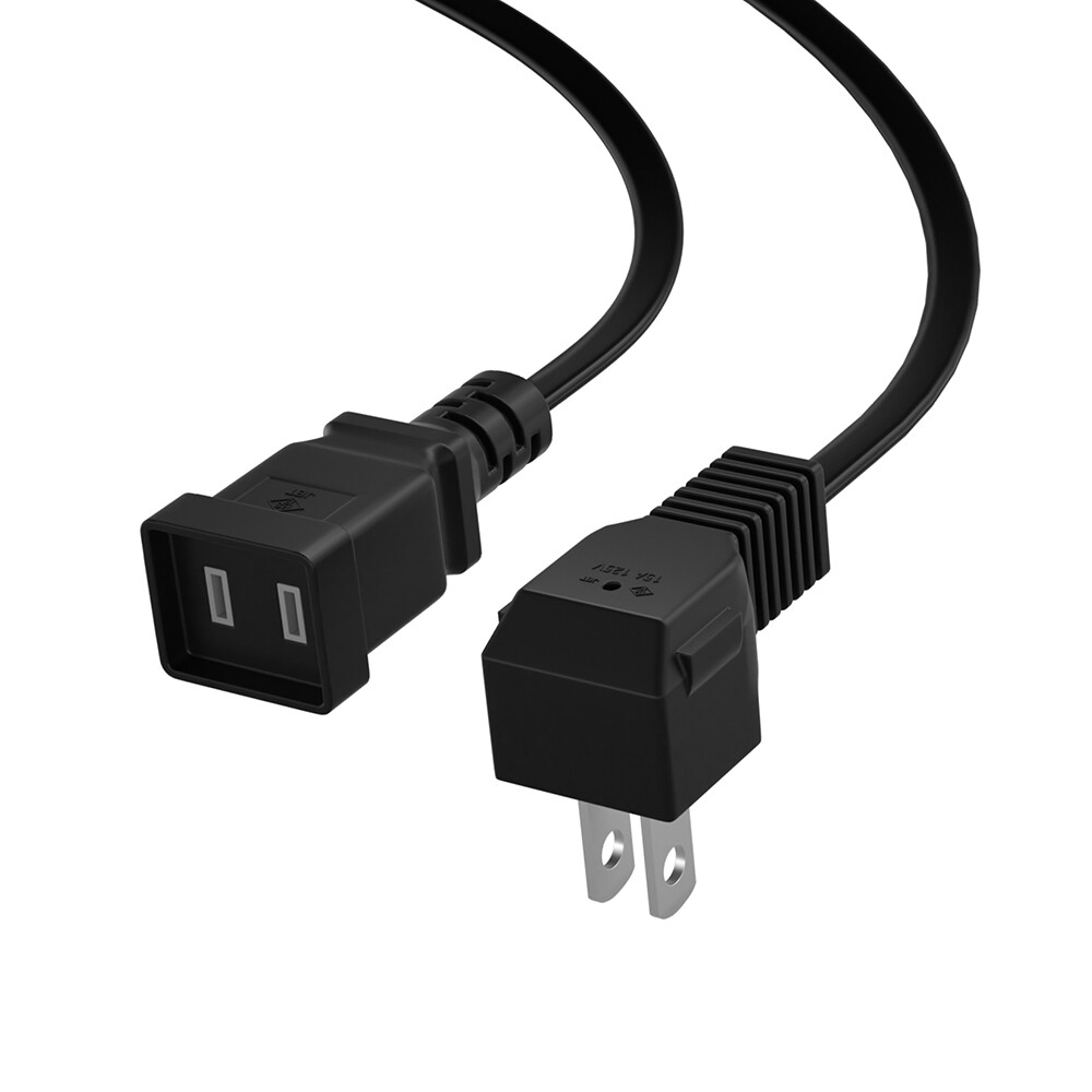 Short 2 Prong Power Extension Cord Cable 30cm 16AWG Outlet Saver 125V ...