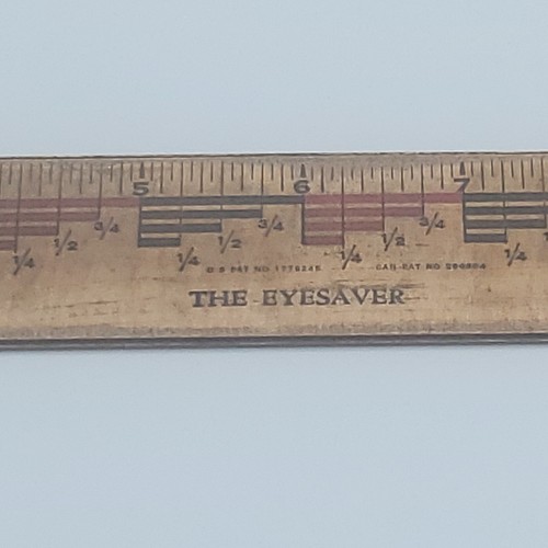 VTG Eyesaver Junior Incremental Measurement Wood Ruler S.F.R & B Co ...
