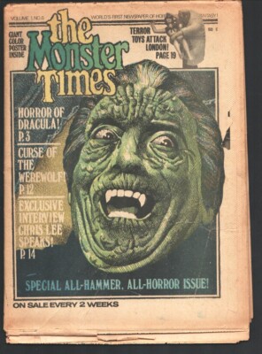 MAG: Monster Times #8 1972-Newspaper format-Special all Hammer all ...