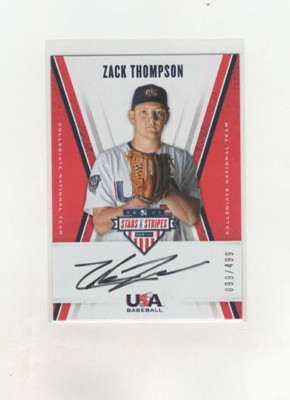 2019 USA Baseball Stars & Stripes Signatures Black Ink /499 Zack ...