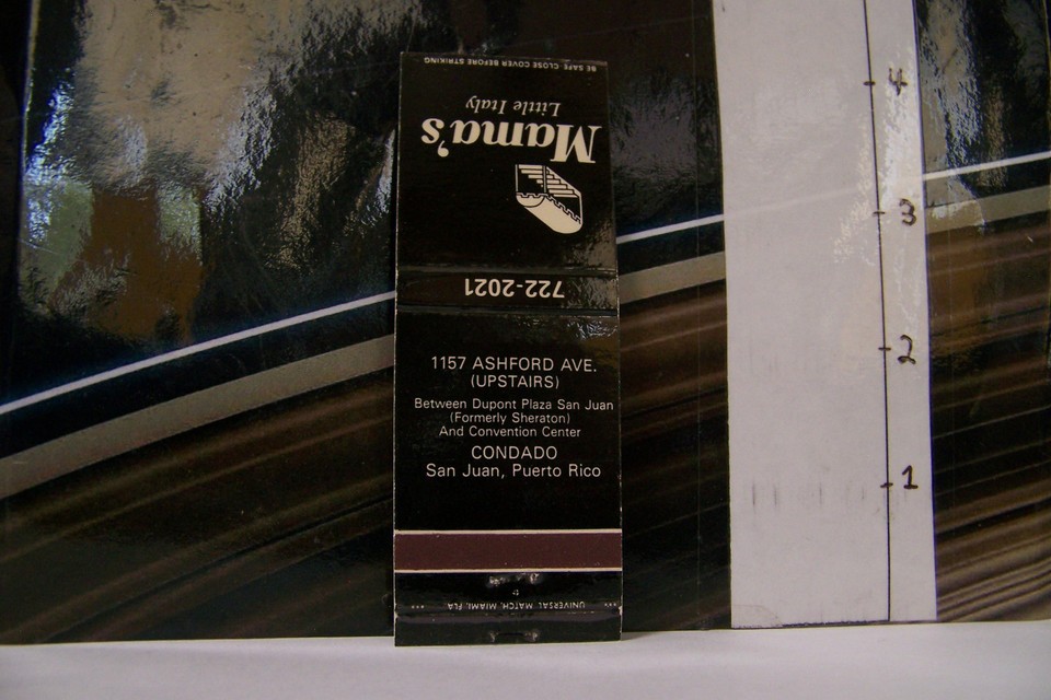 Rare Vintage Matchbook Cover R1 San Juan Puerto Rico Mama's Little ...