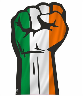 Solidarity Fist & Ireland Irish IRL Flag car sticker Decal MOD Scooter ...