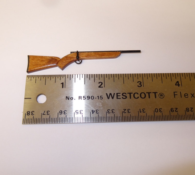 Dollhouse Miniature Nonworking Artisan Carved Wood 22 Caliber Rifle ...