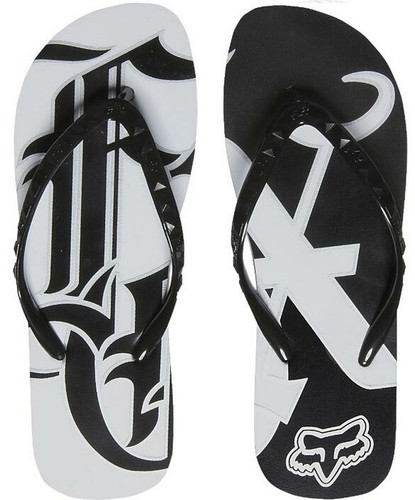 FOX RACING GIRLS HELD UP FLIP FLOPS BLACK WHITE beach flat womens ...