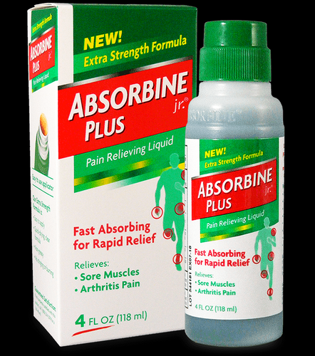 ABSORBINE jr. Plus LIQUID 4% Menthol Pain Relieving Bottle sore aching ...