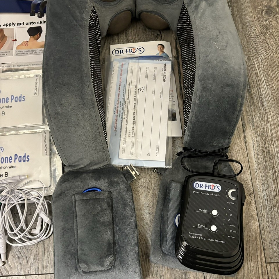 Dr Ho's Neck Pain PRO Neck & Shoulder TENS EMS Therapy w/ Foot Pads | eBay