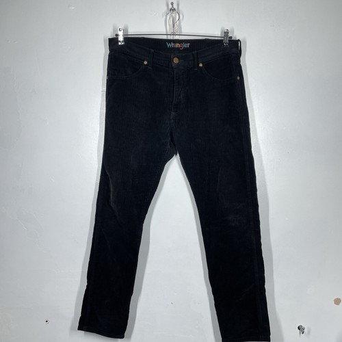 Wrangler Cords Mens W34 L30* Black Slider Corduroy Slim Jeans Trousers ...