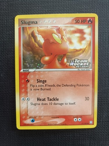 Pokémon TCG Slugma EX Équipe Rocket Retours 77/109 Reverse Holo STAMPÉ ...