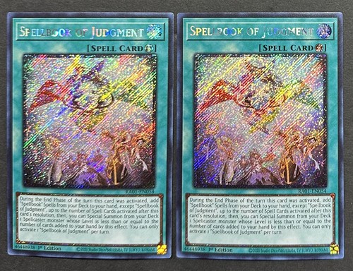YUGIOH 2x Spellbook of Judgment RA01-EN054 Platinum Secret Rare NM/Mint ...