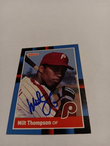 MILT THOMPSON SIGNED DONRUSS MLB BBC PHILADELPHIA PHILLIES AUTO WS ...