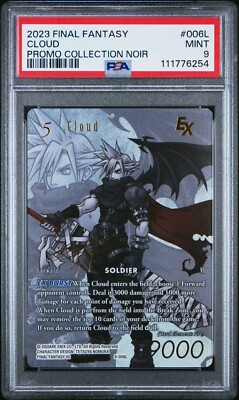2023 FINAL FANTASY PROMO COLLECTION NOIR Full ART 006L CLOUD PSA 9 Mint ...