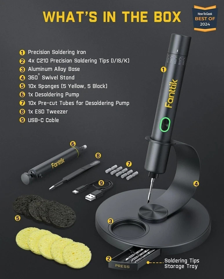 Max Soldering Iron Kit Cordless Soldering Iron 7 Seconds Fast Heating ...