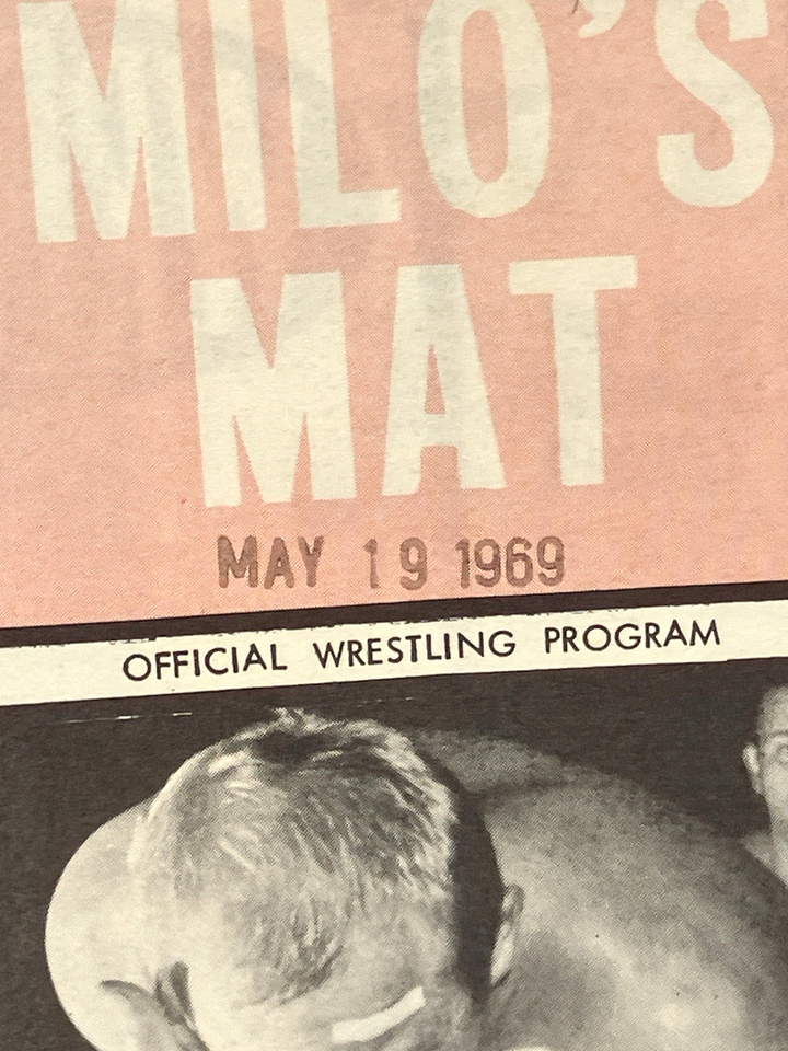 1969 Milo's Mat Wrestling Program Orlando NWA Dory Funk Jr Dan Hodge ...