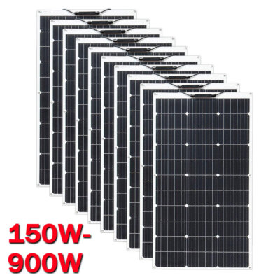 300w 900w Solar Panel System Kit Module Cell Battery Charge High ...