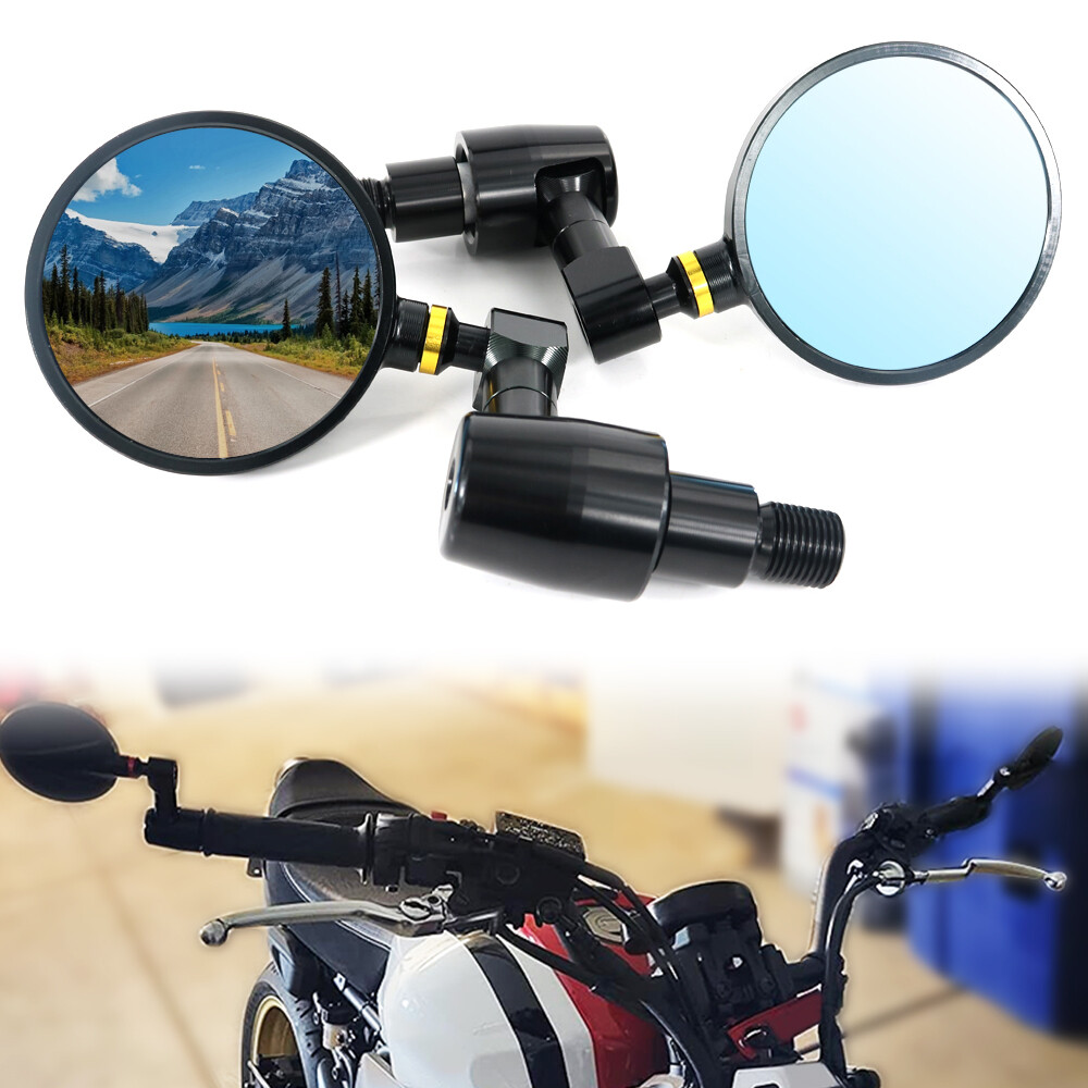 Handle Bar End Side Mirrors Fit For Yamaha FZ6R 210-16 FZ1/FZS1000 ...