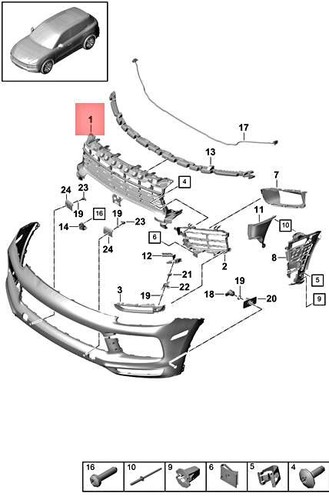 Genuine PORSCHE Grille Matt Black 9Y0807683POK1 for sale online | eBay