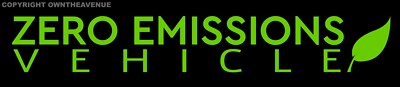 Zero Emissions Vehicle Electric Car EV Green Leaf Vinyl Decal Sticker 7 ...