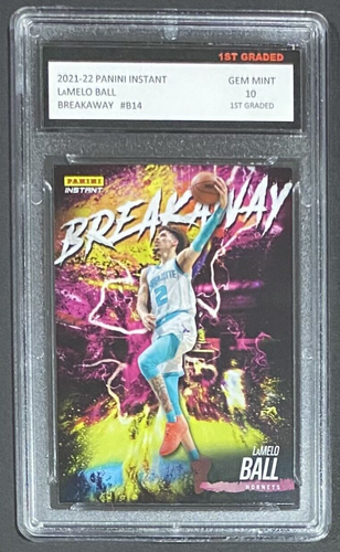 2021-22 PANINI INSTANT LAMELO BALL 1ST GRADED 10 BREAKAWAY HORNETS #B14 ...