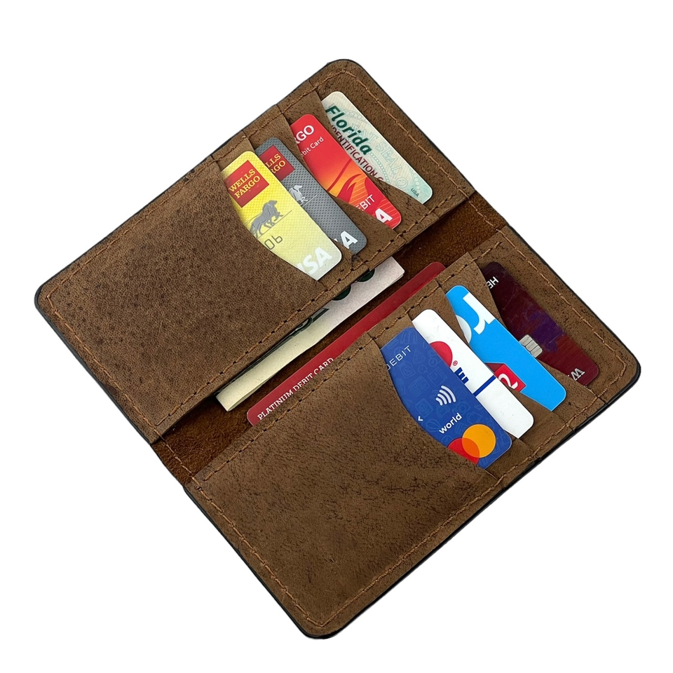 Vertical Wallet for Men, Tall Bifold Card Holder, Minimalist Wallet for ...