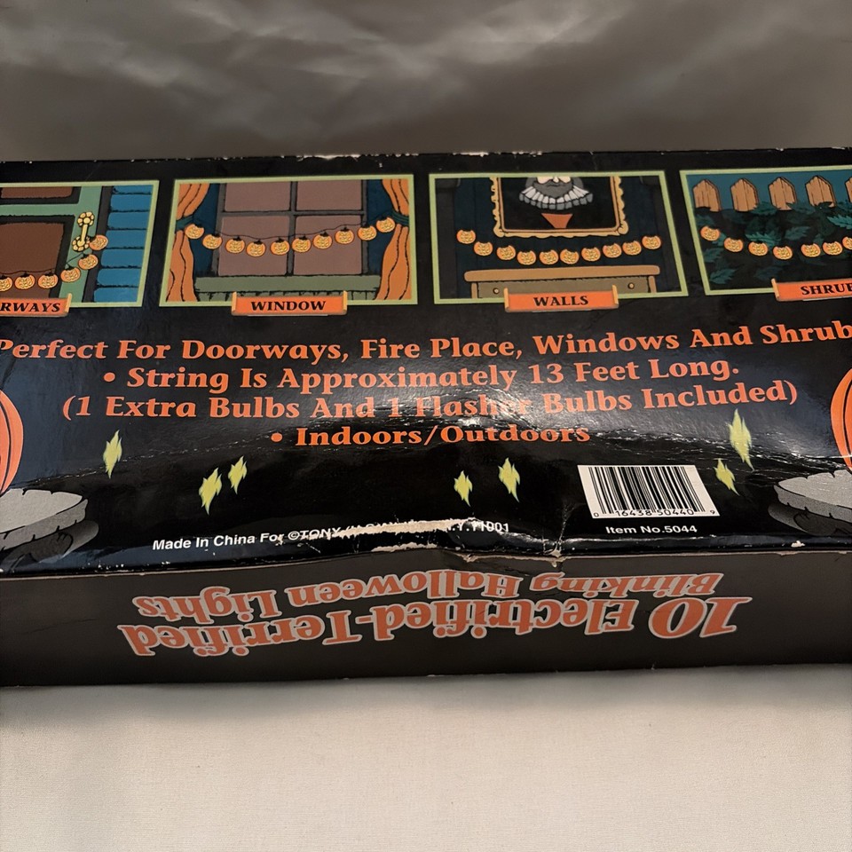 Vintage Halloween String Lights 10 Ghosts Boo Blinking Blow Mold 1990s ...