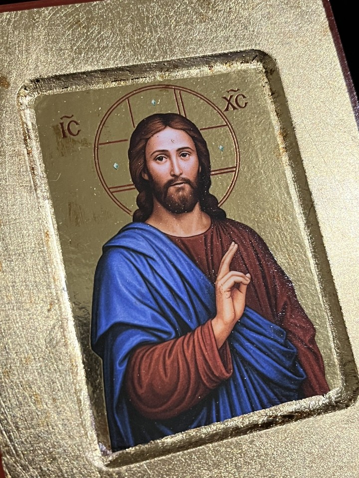 Jesus Christ Pantocrator icon - Christian Orthodox Catholic Greek 13cm ...