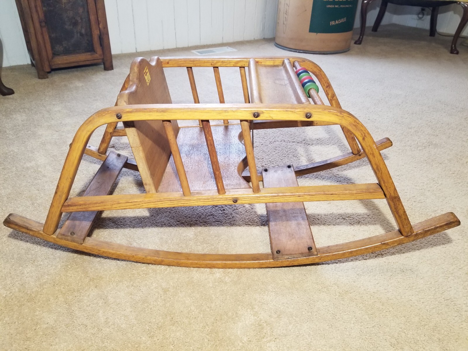 Vintage Wooden Happy Land Playthings Childs Rocker by The Delphos ...