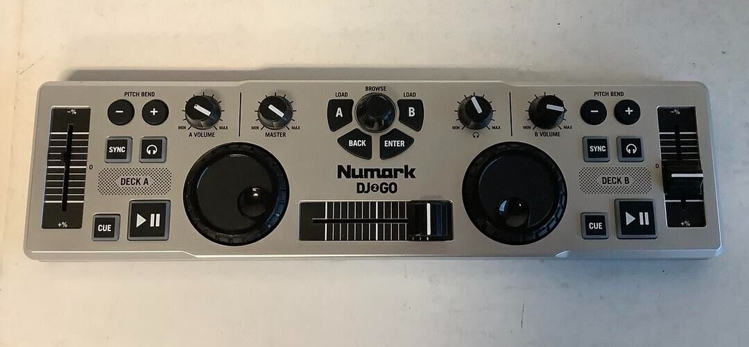 Numark DJ2GO Ultra Portable MIDI Capable Silver DJ Controller USB for ...