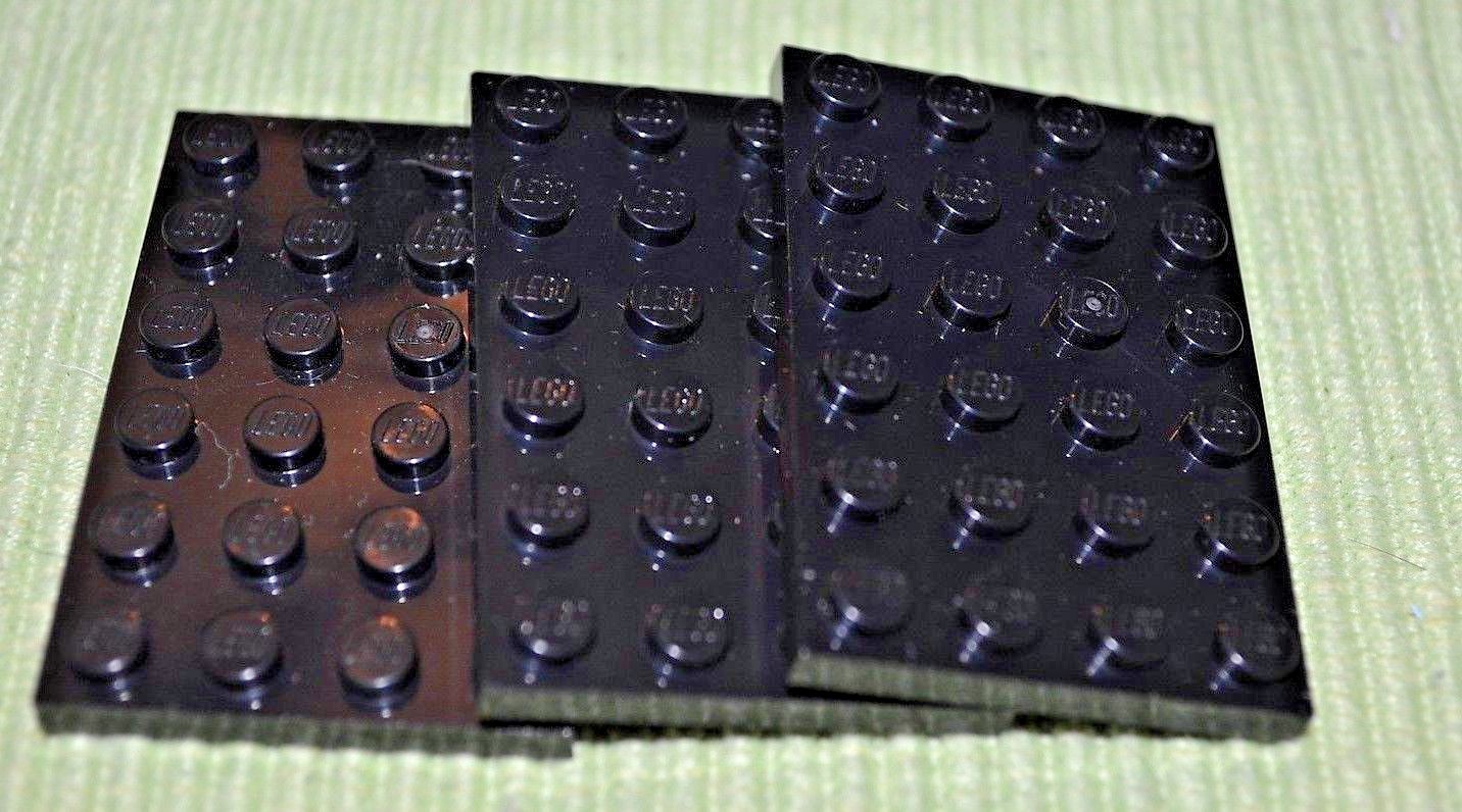 (3) 4x6 Black Standard Plate Bricks ~ New Lego Parts ~ | eBay