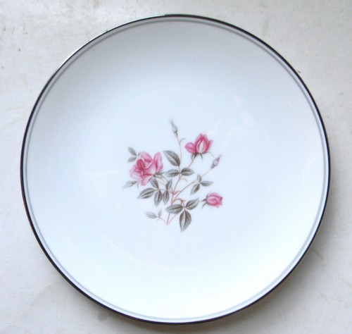 Noritake Two Salad Plates ~ PINK ROSES ~ Pattern# 5516 ~ Platinum Trim ...