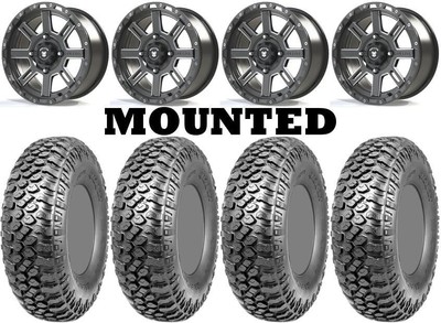 Kit 4 Maxxis RAZR XT Tires 32x10-15 on Bullite Lancer Gray BT-02 Wheels ...