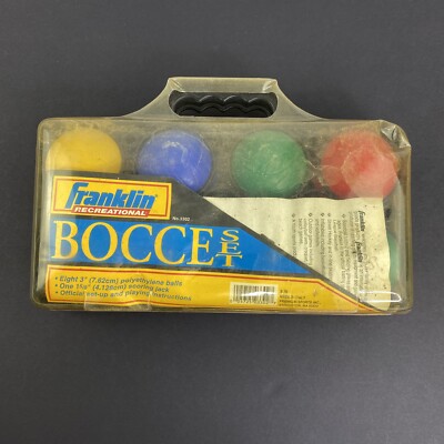 Franklin Bocce Ball Set No. 3302 Eight 3" Balls One Pallino Scoring ...
