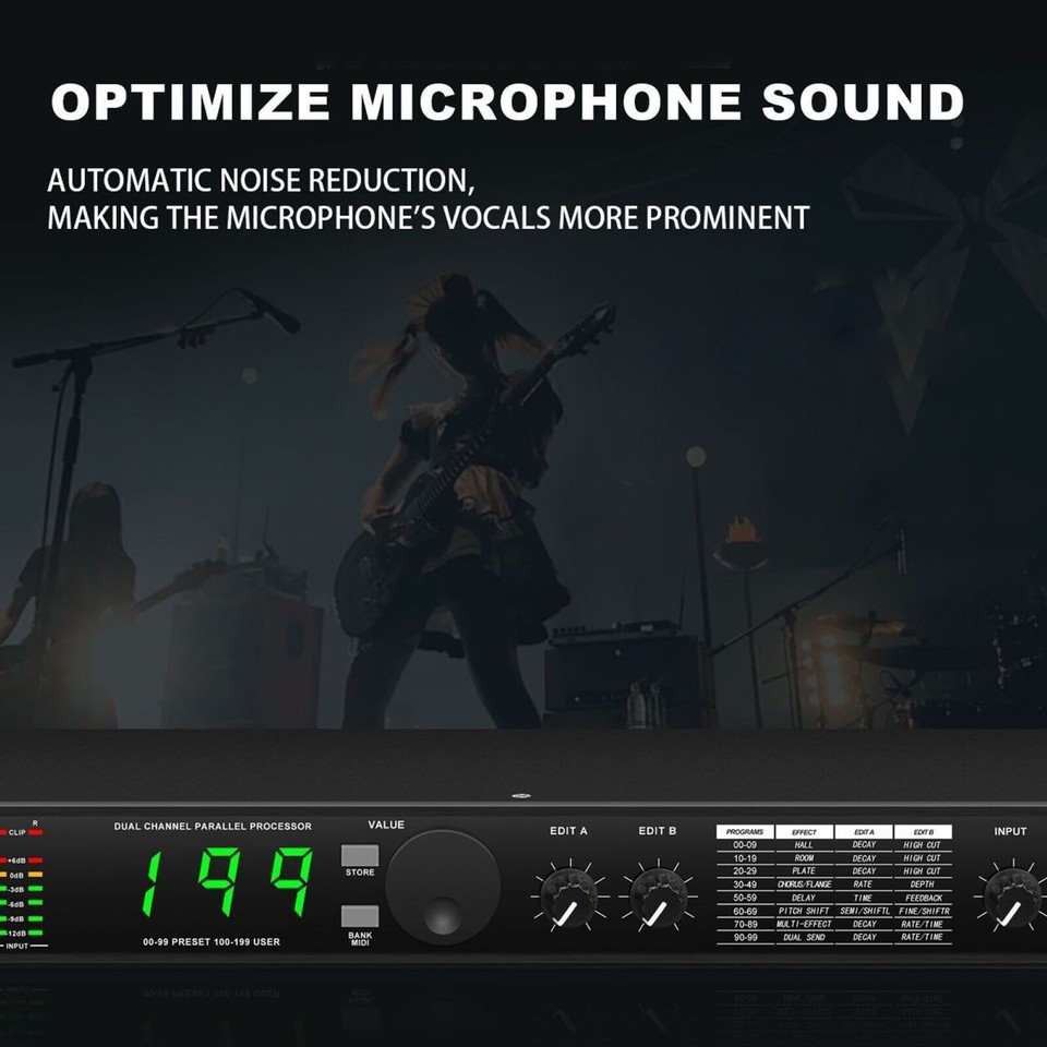 Professional DSP Audio Processor Equalizer Reverb Multi-Effect Digital ...