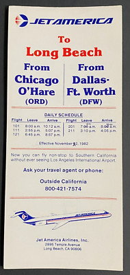 Jet America Timetable Effective November 1982 | eBay