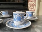 Turkish Coffee Gift Set of 6 | 12 Pieces, Floral Blue Motifs Porcelain ...