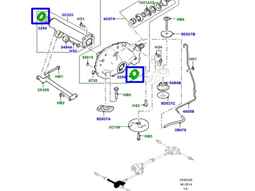 LAND ROVER FRONT DIFFERENTIAL SEAL LR3 LR4 RANGE ROVER SPORT DISCOVERY ...