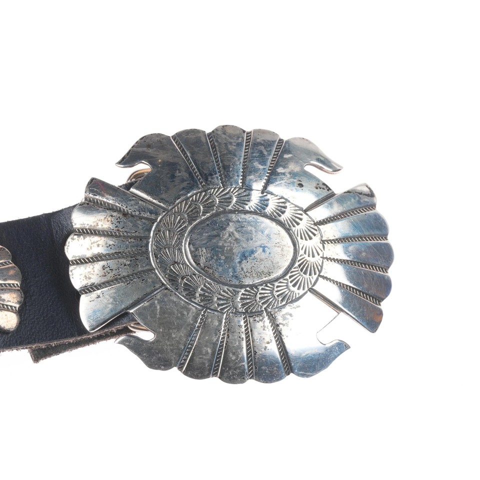 47" Mike Begay Navajo sterling silver hand stamped concho belt | eBay