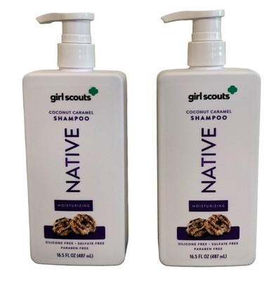Native Girl Scouts COCONUT CARAMEL SHAMPOO 2 pack 16.5 OZ EACH BRAND ...