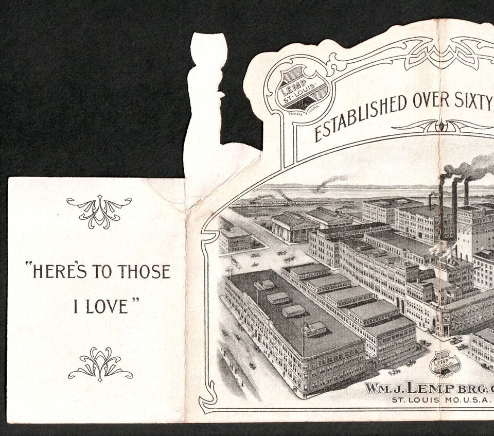 RARE = St Louis Beer 3-D Lemp Brewing Bottle Novelty Victorian Trade ...