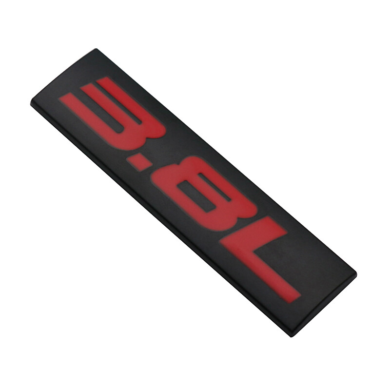 2x Black Red 3.8L Emblem 3.8 Logo Car Side Badge Metal Sticker Sport ...