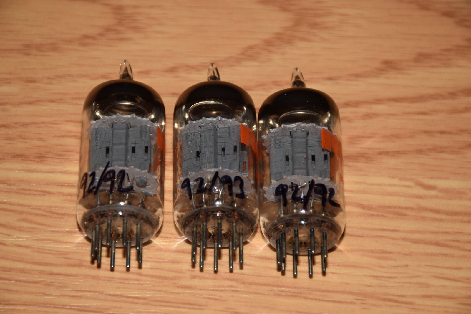 Lot 3 RCA Branded GE made 5814A 12AU7 Grey Plate Vacuum Tubes Tested ...