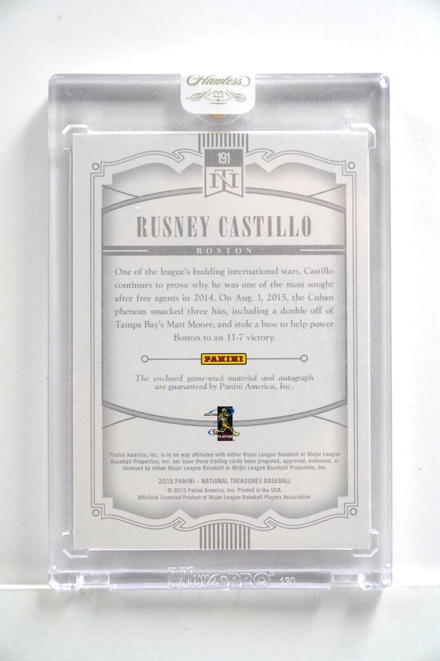 2015 Panini National Treasures #87/99 Rusney Castillo #191 Rookie Auto ...