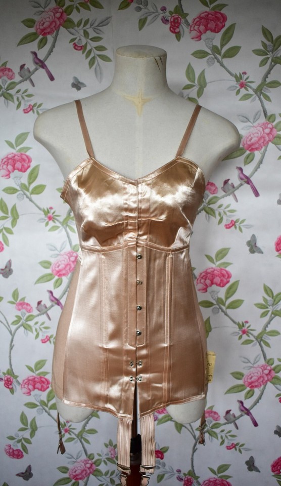 Corselet Full body girdle thirties new satin dress suspenders burlesque ...