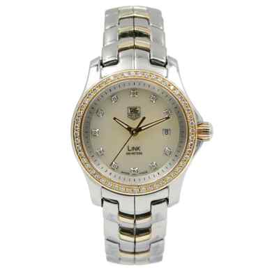 Tag Heuer Link WJF1354.BB0581 Two Tone Diamond Quartz Ladies Watch 27mm ...
