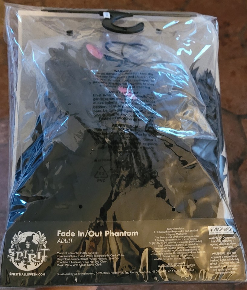 Spirit Fade In / Out Black Grim Reaper Phantom Halloween Costume Adult ...