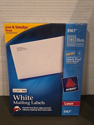 Avery Dennison 5167 Return Address Label .5" Width X 1.75" 100 sheet ...