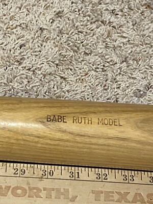 Babe ruth baseball bat bruce wi 35 in cherry shape very rare bat maker ...