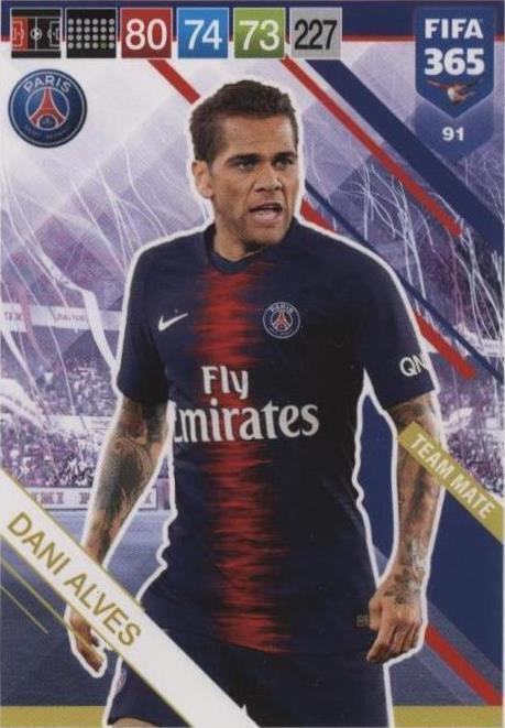 2018-19 Panini Adrenalyn XL Fifa 365 - Teammate Daniel Alves #91 for ...
